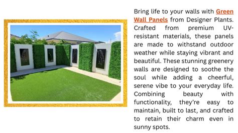 Ppt Install Vertical Green Wall Panels For A Perfect Blend Of Nature