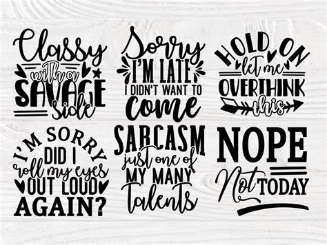 Sarcastic Svg Bundle Funny Quote Svg Sarcasm Svg Svg Cut Files Silhoutte Svg Svg Files For