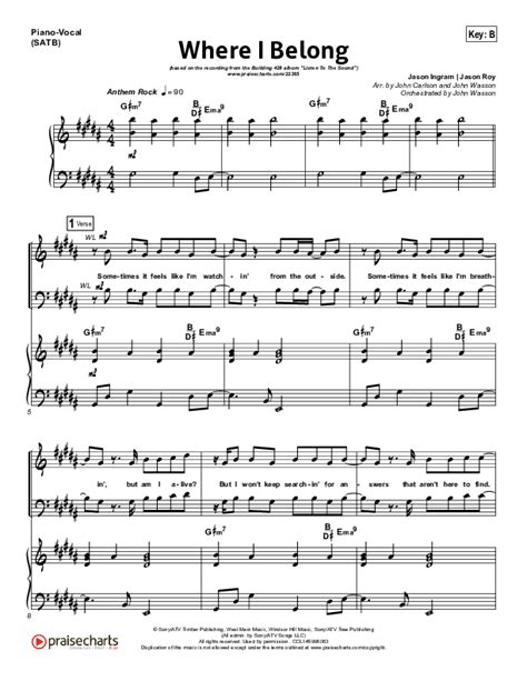 where i belong sheet music pdf building 429 praisecharts