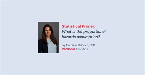 What Is The Proportional Hazards Assumption Red Door Analytics