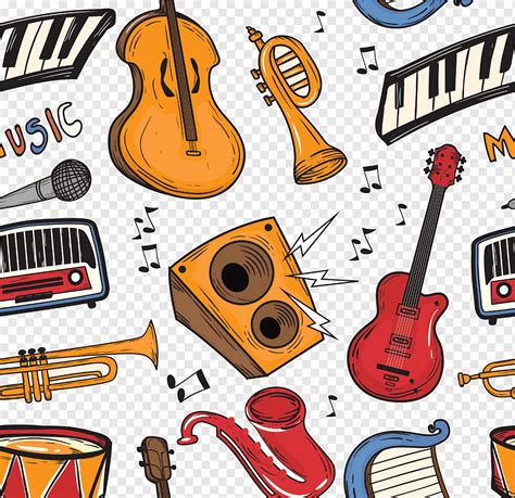 Music Instruments Seamless Pattern Png Pngwing