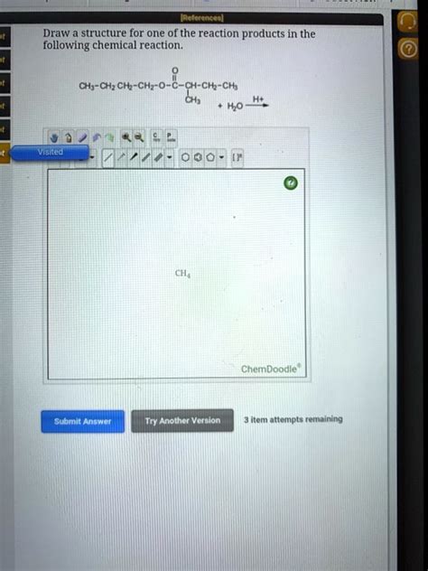 Solved Draw Structure For One Of The Reaction Products In The Following Chemical Reaction Chj