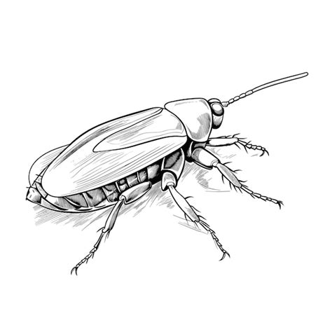 Premium Vector Hand Drawn Sketch Cockroach Illustration