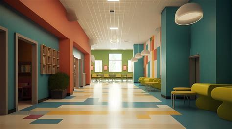 Premium Ai Image Interior Design Of School Classroom Corridor And