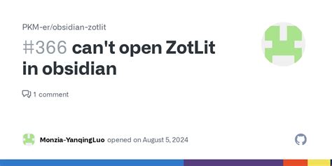Cant Open Zotlit In Obsidian · Issue 366 · Pkm Erobsidian Zotlit