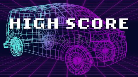 Animation Of High Score Text Over Moving Shapes And Grid Stock Video