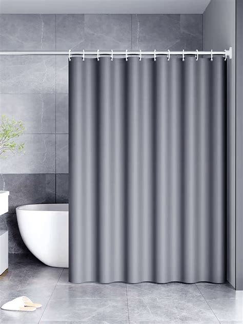 1 Pieza Cortina De Ducha Unicolor Impermeable Ducha Moderno Desechable