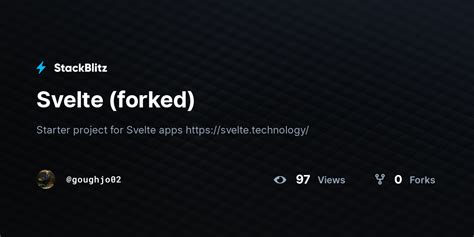 Svelte Forked Stackblitz