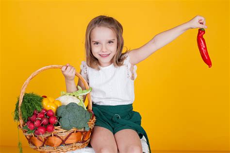 신선한 야채 무 브로콜리 토마토 고추의 바구니와 함께 아름 다운 소녀 가지 채소에 대한 스톡 사진 및 기타 이미지 가지 채소 고리 세공 근대 비트 Istock