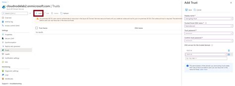 Creating An Azure Adds Domain Trust With An On Premise Environment