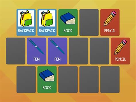 Classroom Objects Parejas