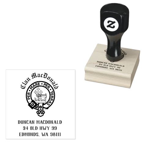 Clan Macdonald Crest Badge Customizable Rubber Stamp Zazzle