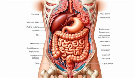 A Diagram Of A Human Body Showing The Organs Of The Stomach Premium