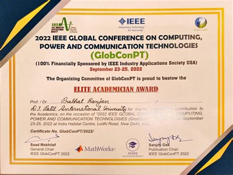 Prabhat Ranjan On Linkedin Receiving The Elite Academician Award 2022