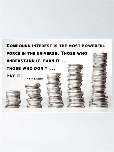 Compound Interest Most Powerful Force In Universe Poster For Sale By