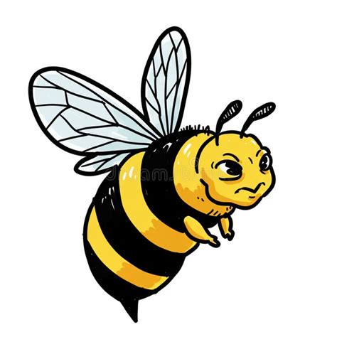 Cartoon Style Illustration Of A Bee With A Humanoid Face The Bee S Body Is Distinctively Stock