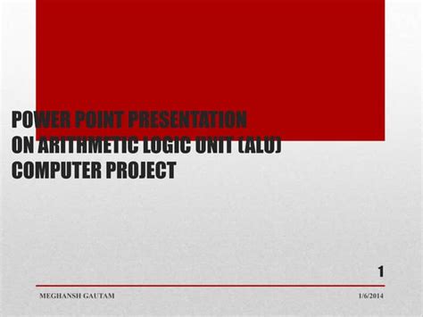 Design Of Alu In Computer Architecture Pptx