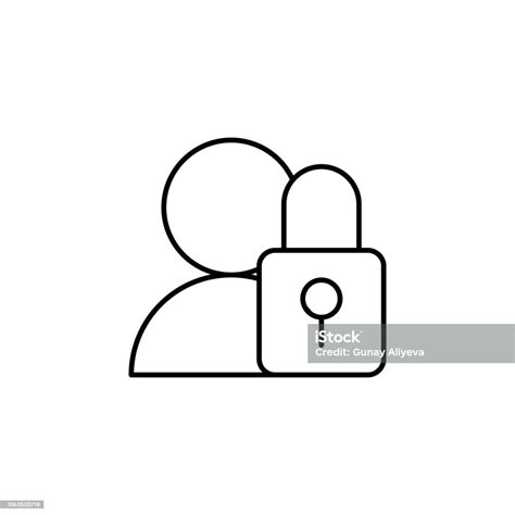 使用者鎖定圖示移動概念和 Web 應用的資料安全圖示元素細線使用者鎖定圖示可用於 Web 和行動裝置向量圖形及更多互聯網圖片 Istock