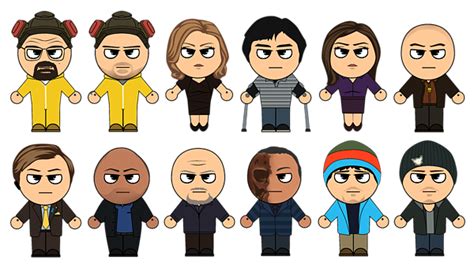 Breaking Bad Main Characters Chibi Amc Breaking Bad Manga Bad Greeting Card By Paul Telling