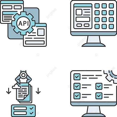 rpa color icons set color drawing vector vector color drawing vector