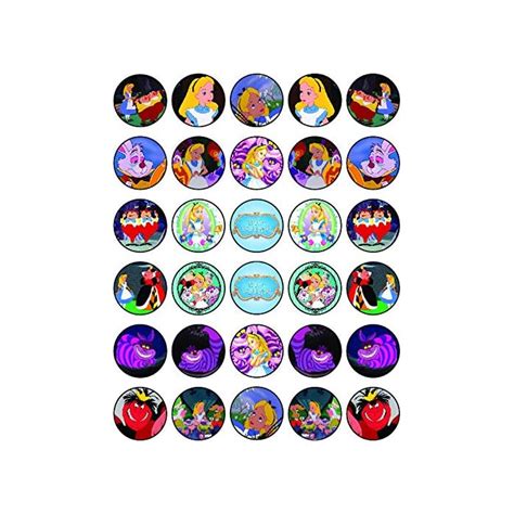Buy 30 X Edible Cupcake Toppers Themed Of Alice In Wonderland