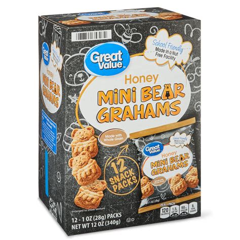 Great Value Honey Mini Bear Grahams 12 Oz 12 Count