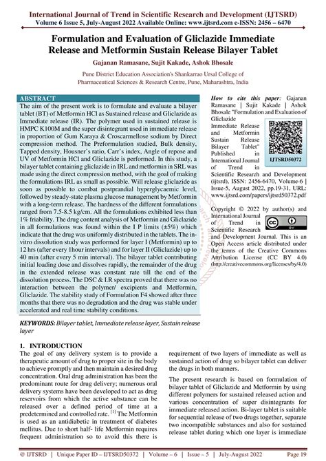 Formulation And Evaluation Of Gliclazide Immediate Release And