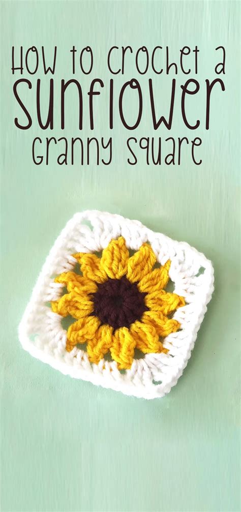 Sunflower Granny Square Crochet Pattern