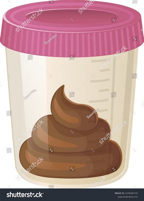 Cartoon Style Isolated Stool Sample Container Stock Vector Royalty