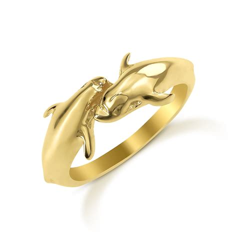 14k Gold Kari Dual Dolphin Ring Nolters