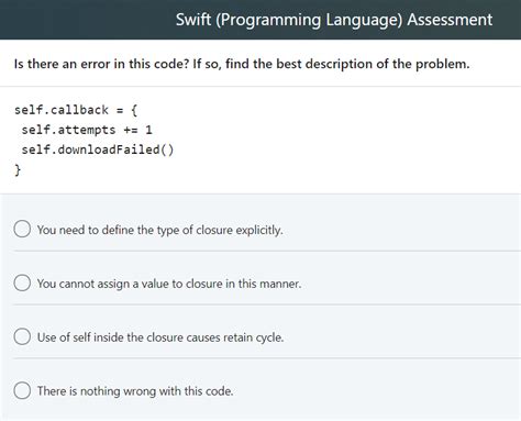 Swift Programming Language Assessment What Is