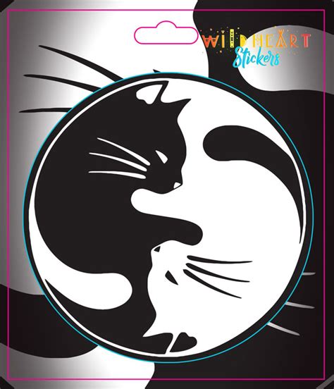 Ying Yang Cat Sticker Kaleidoscope Angels