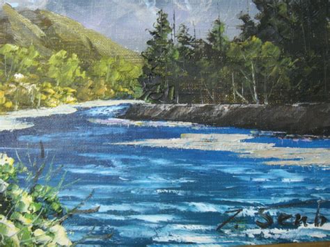 油彩 油絵 風景画 泉羽鶴美 上高地 梓川と穂高 F4 自然、風景画 ｜売買されたオークション情報、yahooの商品情報をアーカイブ公開