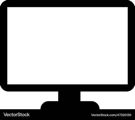 Monitor Icon Outline Design Royalty Free Vector Image