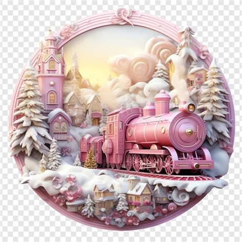 Premium Psd A Pink Train With A Pink Train On Its Face