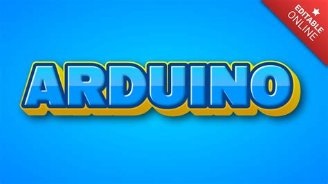 Arduino Blue And Yellow 3d With Shiny Text Effect Generator