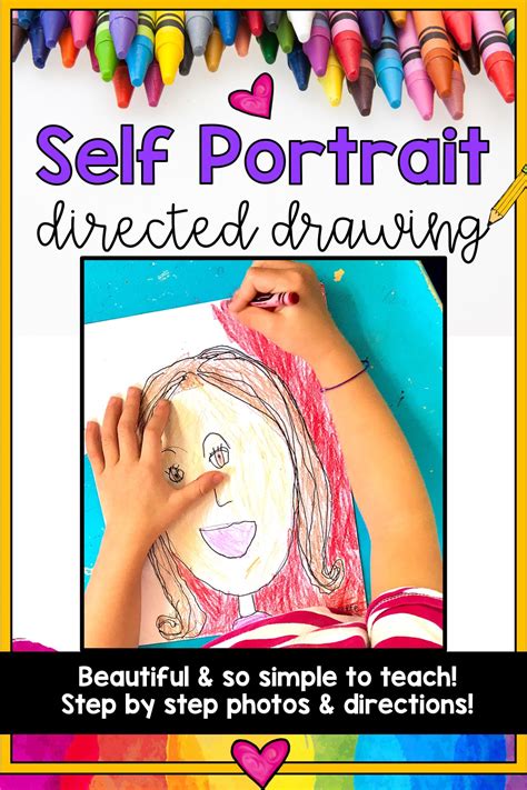 Self Portrait Directed Drawing Art Project Craft W Template Best