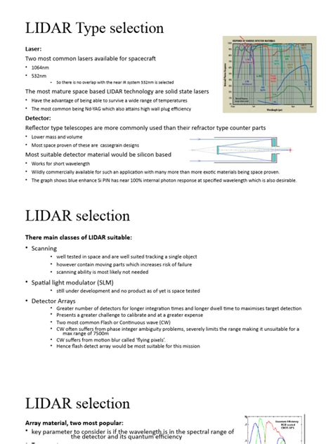 Lidar Selection Pdf Lidar Sensor