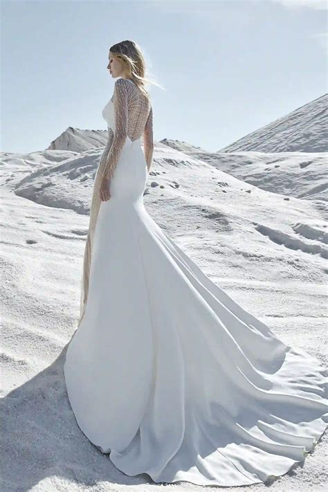 Atemberaubendes Meerjungfrau Brautkleid mit Langen Ärmeln Anna Moda