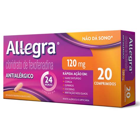 Allegra 120mg 20 Comprimidos Veja O Preço Bula E Para Que Serve