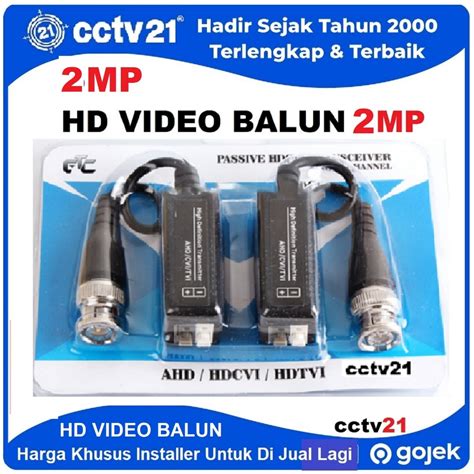 Jual HD Video Balun CCTV 1Channel Sepasang 2MP Compatibel Camera AHD