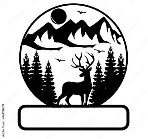 Deer Hunting Name Frame Sign SVG Png Hunter Svg Hunting Svg Deer Svg Deer Hunting Svg Pine