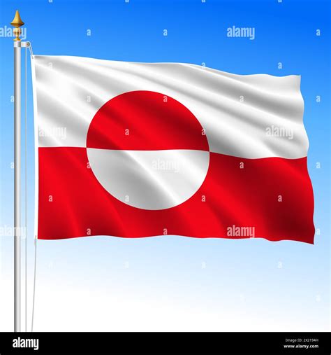 Greenland Official National Waving Flag American Territory Kingdom
