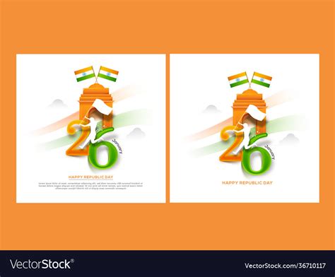 26th January Happy Republic Day Poster Design Vector Image