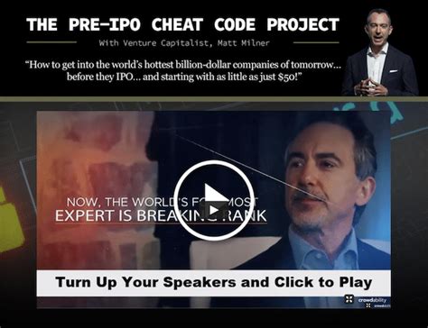 Matt Milners “pre Ipo Cheat Codes” Early Stage Playbook Affiliate