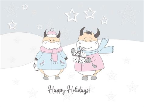 Premium Vector Christmas Poster Horizontal Caption Happy Holidays