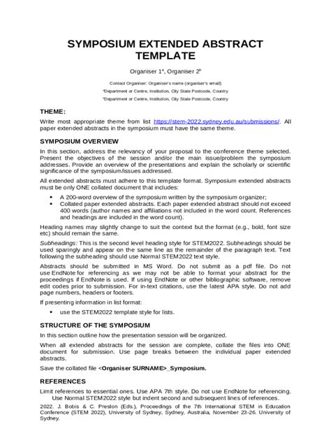 Symposium Extended Abstract Template Doc Template Pdffiller