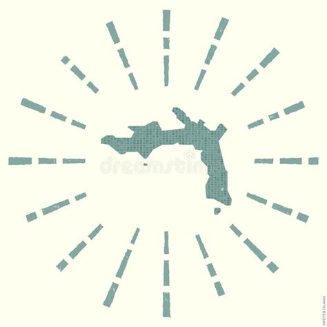 Peter Island Logo Grunge Sunburst Poster With Stock Vector