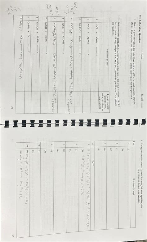 Solved Post Laboratory Questionsname Sectionbased On Your