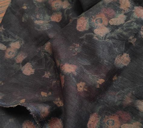Print Floral Linen Fabric By The Yard Etsy